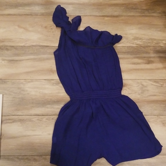 Mauve | Other | Maude Blue One Shoulder Romper | Poshmark